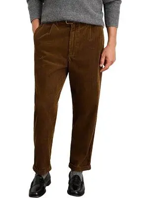 ALEX MILL Relaxed Fit Standard Pleated Corded Pants - Saddle