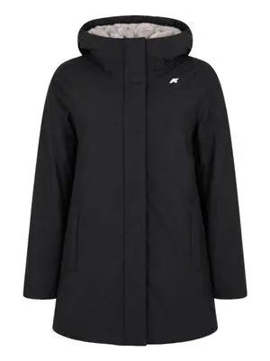 K-WAY Hooded Fleece-lined Coat - Black