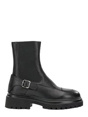 SUMMERY COPENHAGEN Buckle-detail Chunky-sole Boots - Black
