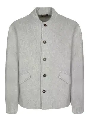 ZANONE Ribbed-knit Button-up Cardigan - Grey