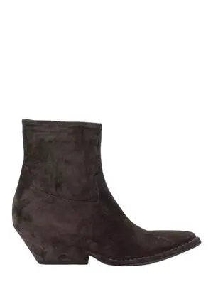 DEL CARLO Suede Pointed-toe Boots - Brown