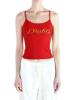 WILLY CHAVARRIA Diablo Cholita Logo-print Camisole Top - Red