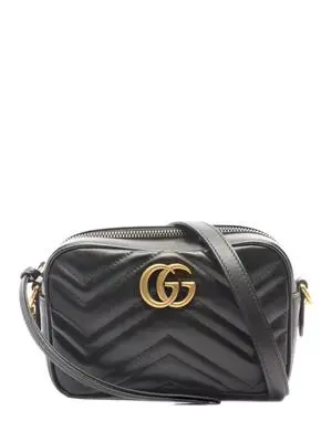 Gucci 2010s Gg Marmont Quilted Shoulder Bag - Black