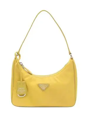 Prada 2000s Tessuto Saffiano Shoulder Bag - Yellow