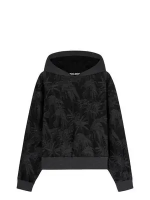 Palm Angels Palms Curved Logo Hoodie 'gray - Gray/black