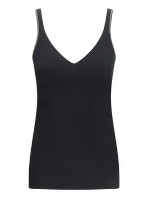Brunello Cucinelli Top With Embelliht - Black