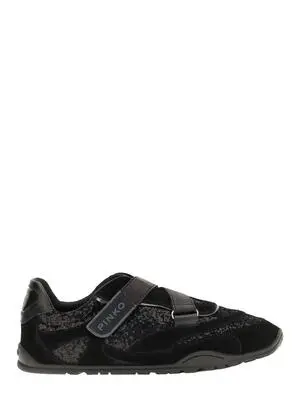 Pinko Yulia Suede Sneakers With Sequins - Black