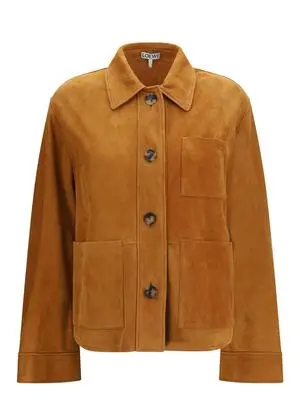 LOEWE Suede Goat Leather Workwear Jacket