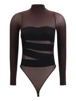 Wolford Infinite Wrap String Bodysuit Feale Brown