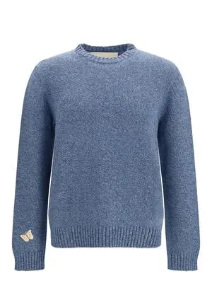 Valentino Garavani Woo Sweater With Butterfy Embroidery Mae - Light Blue