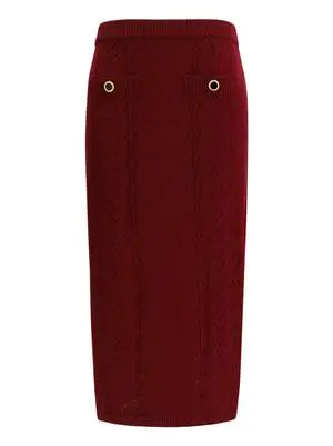 ALESSANDRA RICH Merino Wool Midi Skirt