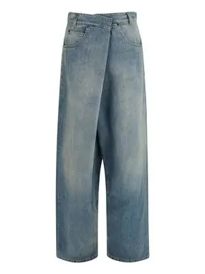 MAISON MARGIELA Wrap Wide-leg Jeans - Blue