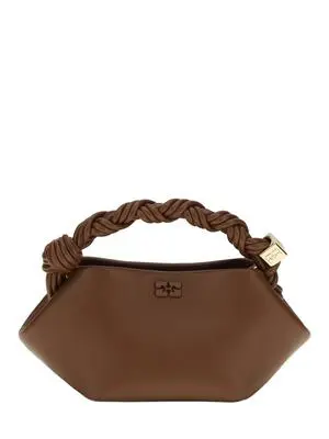 GANNI Mini Bou Leather Handbag - Brown