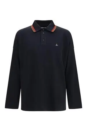 VIVIENNE WESTWOOD Overized Long-leeve Polo - Black