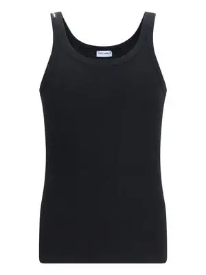 Dolce & Gabbana Marcello Ribbed Cotton Tank Top - Black