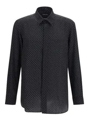 TOM FORD Silk Crêpe De Chine Polka-dot Shirt - Black