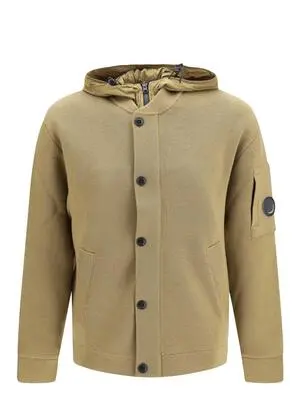 C.P. COMPANY C. P. Company Reversible Merino Wool And Stretch Nylon Cardigan - Beige