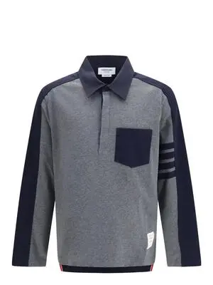 Thom Browne Oversized Colorblock Rugby Polo - Grey