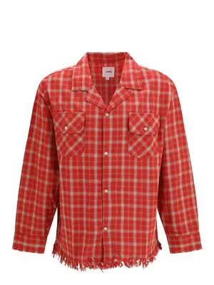 FOUND Raw-cut Fringe Paid Shirt Mae - Red