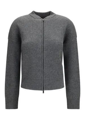 Max Mara Carnet Ribbed Cardigan Femae - Grey
