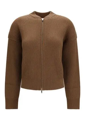 Max Mara Carnet Ribbed Cardigan Femae - Brown