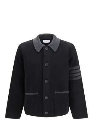 Thom Browne 4-bar Cotton Piqué Jacket - Black