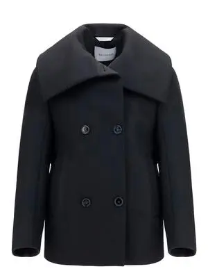 Balenciaga Structured High-neck Peacoat - Black