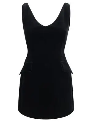 Max Mara Tefrite Structured V-neck Dress Feale - Black