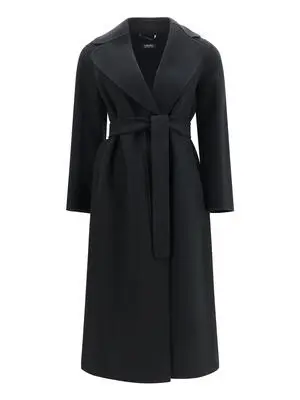 WEEKEND MAXMARA Poldo Virgin Wool Coat - Black