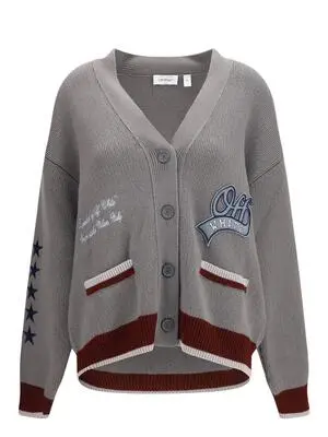 Off-White College Varity Knit Cardigan Grey
