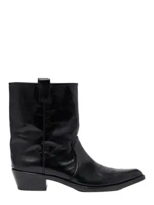 KHAITE Clive Leather Ankle Boots