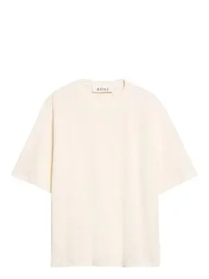 RÓHE Oversize Cotton & Wool Blend T-shirt - Cream