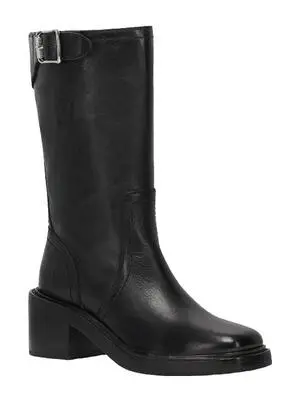 THE FRYE COMPANY Kate Moto Mid Leather Boot - Black