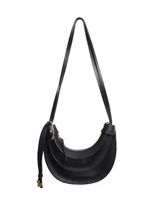 Farm Rio Small Leather Banana Crossbody Bag - Black