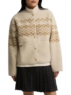Barbour Ferrisdale Fleece Jacket Ivory Multi