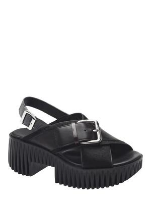4CCCCEES Plia Juno Leather Platform Sandal - Noir