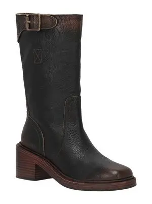 THE FRYE COMPANY Kate Moto Mid Leather Boot - Brown
