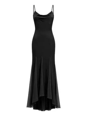 Azeeza Kaida Charmeuse Chiffon Midi - Black