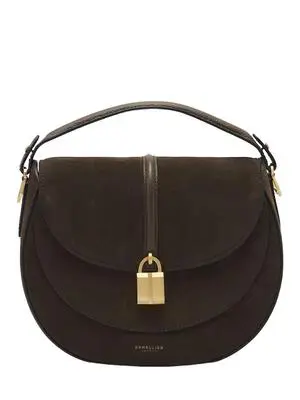 DEMELLIER Siena Saddle Small Suede Shoulder Bag - Brown