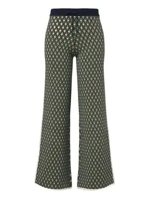 The Upside Viva Juniper Cotton-blend Wide-leg Pants - Green