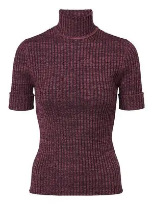 Rabanne Ribbed-knit Wool And Silk Sweater - Pink