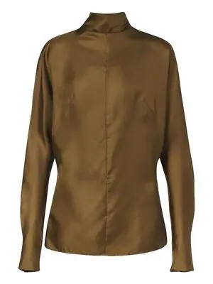 MUGLER Silk Twill Top - Green