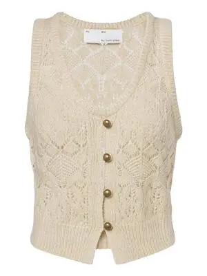 XU ZHI Open-knit Sweater Vest - Beige