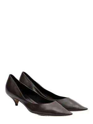THE ROW Liisa Three Leather Pumps - Brown
