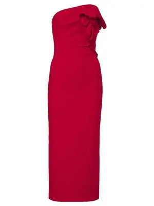 Roland Mouret Draped Wool And Silk Corset Dress - Red