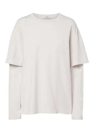 AGOLDE Lois Layered Cotton Jersey T-shirt - White
