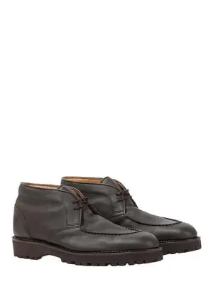 John Lobb Leather Desert Boots Brown