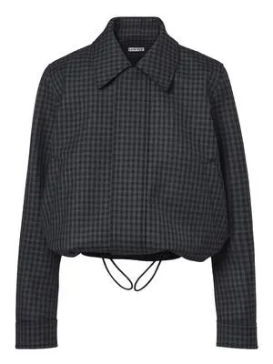 Loewe Gingham Wool-blend Blouson Jacket - Blue