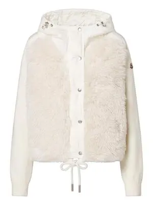 Moncler Wool And Cashmere Down Padded Cardigan - White