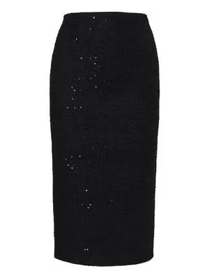 Roland Mouret Sequined Bouclé Pencil Skirt - Black